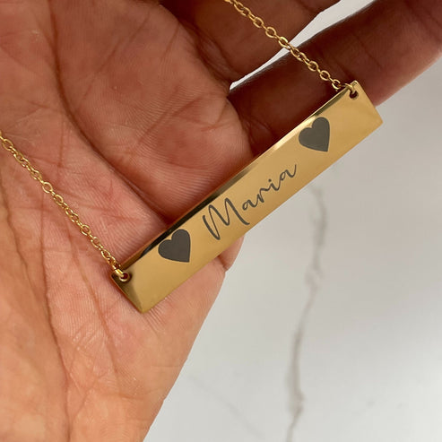 Silver bar necklace Maxi (Customizable) – Kelly Praise